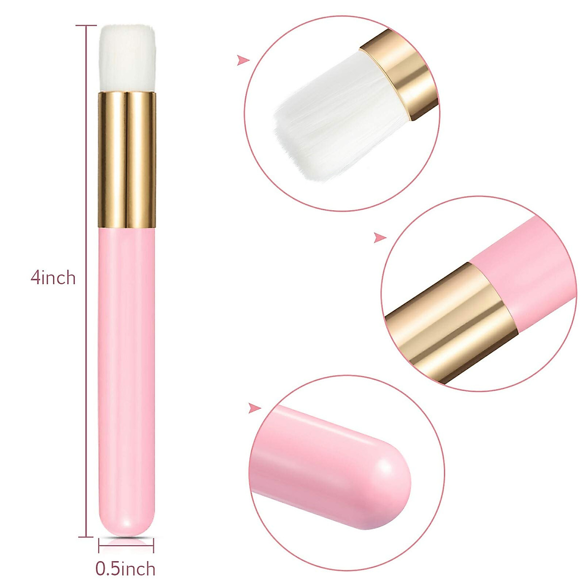 Patelai 60 Pieces Lash Shampoo Brushes with Container, Eyelash Extension Cleansing Brush Nose Pore Cleaning Tool Peel off Blackhead Removing Tool Cosmetic Lash Cleanser Facial Cleansing(Pink)