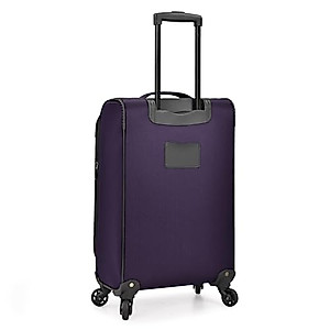 U.S. Traveler Aviron Bay Expandable Softside Luggage with Spinner Wheels, Purple, Carry-on 22-Inch