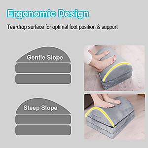 TokSay Foot Rest for Under Desk with 3 Adjust Heights - Memory Foam Foot Stool - Back, Lumbar, and Knee Pain Relief - Perfect for Office, Home, Working and Gaming Use (Gray)
