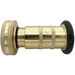 RosyOcean 2 Inch NPSH Fire Hose Nozzle Brass Fire Equipment Industial Heavey Duty Spray Jet Fog Nozzle