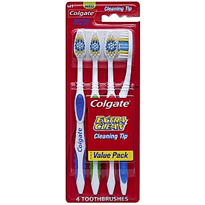 Colgate Extra Clean Full Head, Medium Toothbrush, 4 Count (Pack of 1)