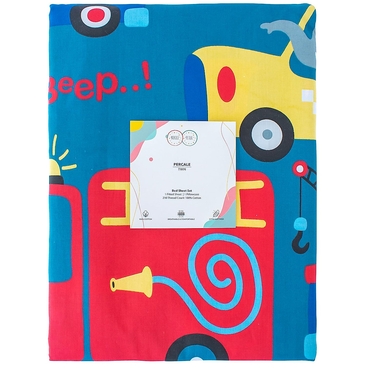 Nikki Peter 100% Cotton Kids Bedsheet Sets for Boys and Girls, Marine Life Dolphin Turtle Whale Crabs Jelly Fish Twin Sheets, Aquatic Twin Bedding, Easy Care Super Soft 2PC Set - OEKOTEX Certified