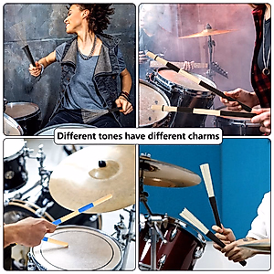 Drum brush Kit,1pair Cahon Metal Wire Brushes and 1pair Jazz Nylon Brushes,1pair Percussion Bamboo Tie Rods,1pair Birch Multi-Rod Bundle Sticks,with Black Drumstick Bag,hold up to 4Pairs of Drumsticks