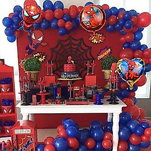 Superhero Balloons for Kids Birthday Baby Shower Super Hero Theme Party Decorations (Spider)