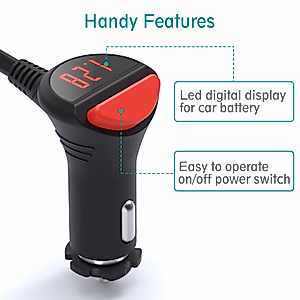 AUOPLUS 120W 3 Socket Cigarette Lighter Splitter Car Charger Adapter, LED Voltage Display Dual 4 USB Chargers(6.8A), Car Charger On/Off Switches 12V for iPhone iPad Samsung GPS Dashcam