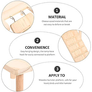 LUOZZY Decorative Chinchilla Toy Hamster Platform Wooden Guinea Pig Ramp (Small)