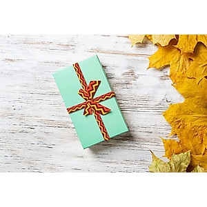 6 Rolls 30 Yards Fall Ribbons Autumn Harvest Ribbons Wave Polyester Satin Ribbon Thanksgiving Pumpkin Maple Leaf Orange Ribbon 3/8" Wide for Gift Wrapping DIY Crafts Fall Thanksgiving Decor