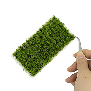 Warmtree 104 Pcs Static Grass Tuft Model Grass Tufts Railway Artificial Grass Miniature War Gaming Terrain DIY Model Railroad Scenery War Gaming Scenery (Dark Green Granular)