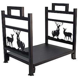 INNO STAGE Firewood Log Rack, Iron Wood Lumber Storage Holder for Fireplace, Heavy Duty Log Storage Bin for Firepit Stove Accessories Indoor - Perfect Construction - No Any Screw to Install