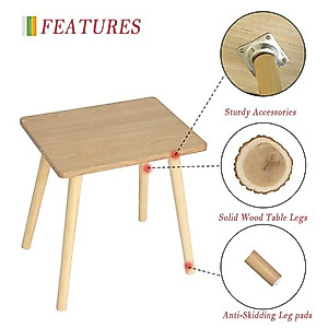 AWASEN Side Table, Small End Accent Table for Living Room Bedroom Office Small Spaces, Modern Wood Side Table Nightstand with Solid Wood, Easy Assembly, (Natural)