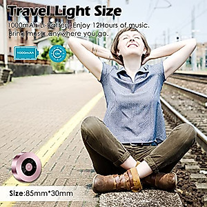 LED Touch Design Bluetooth Speaker,Portable Wireless Speakers with HD Sound / 12-Hour Playtime/Bluetooth 5.0 / Micro SD card Support speaker, for iPhone/ipad/Samsung/Tablet/Laptop/Echo dot (Rose Gold)