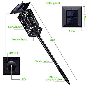 Upgrade Solar Lights Bright Pathway Outdoor, IP65 Waterproof Landscape Path Light, LED Spotlights Outside Solar Powered Lamp for Garden, Lawn, Patio, Walkway, Driveway, White Lighting, 4 Pack