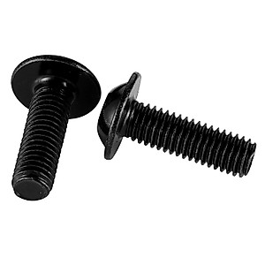 M6-1.0 x 20mm Flanged Button Head Socket Cap Screw Bolts, Allen Socket Drive, Stainless Steel 304, Black Finish, Quantity 25