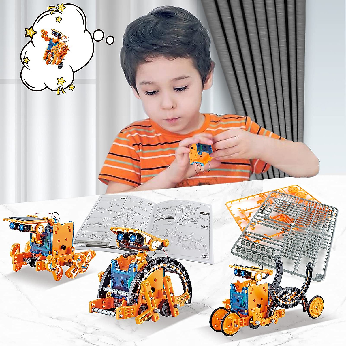 HISTOYE STEM Solar Robot Kit for Kids 6 7 8 9 10 11 12,Robotics for Kids Ages 8-12,12-in-1 Stem Projects for Kids,Gift Toys for 6 7 8 9 10 11 12 year old boys girls