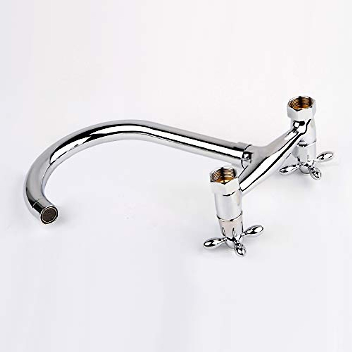 Kitchen Sink Faucet for Bar Farmhouse Commercial, Wall Mounted Kitchen Faucet, Rotate Vegetable Basin Faucet, Hot Cold Water Mixer, Mop Pool Tap Double Holes Sink Faucet