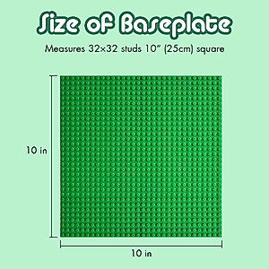 Lekebaby Classic Baseplates Building Base Plates for Building Bricks 100% Compatible with Major Brands-Baseplates 10" x 10", Pack of 12