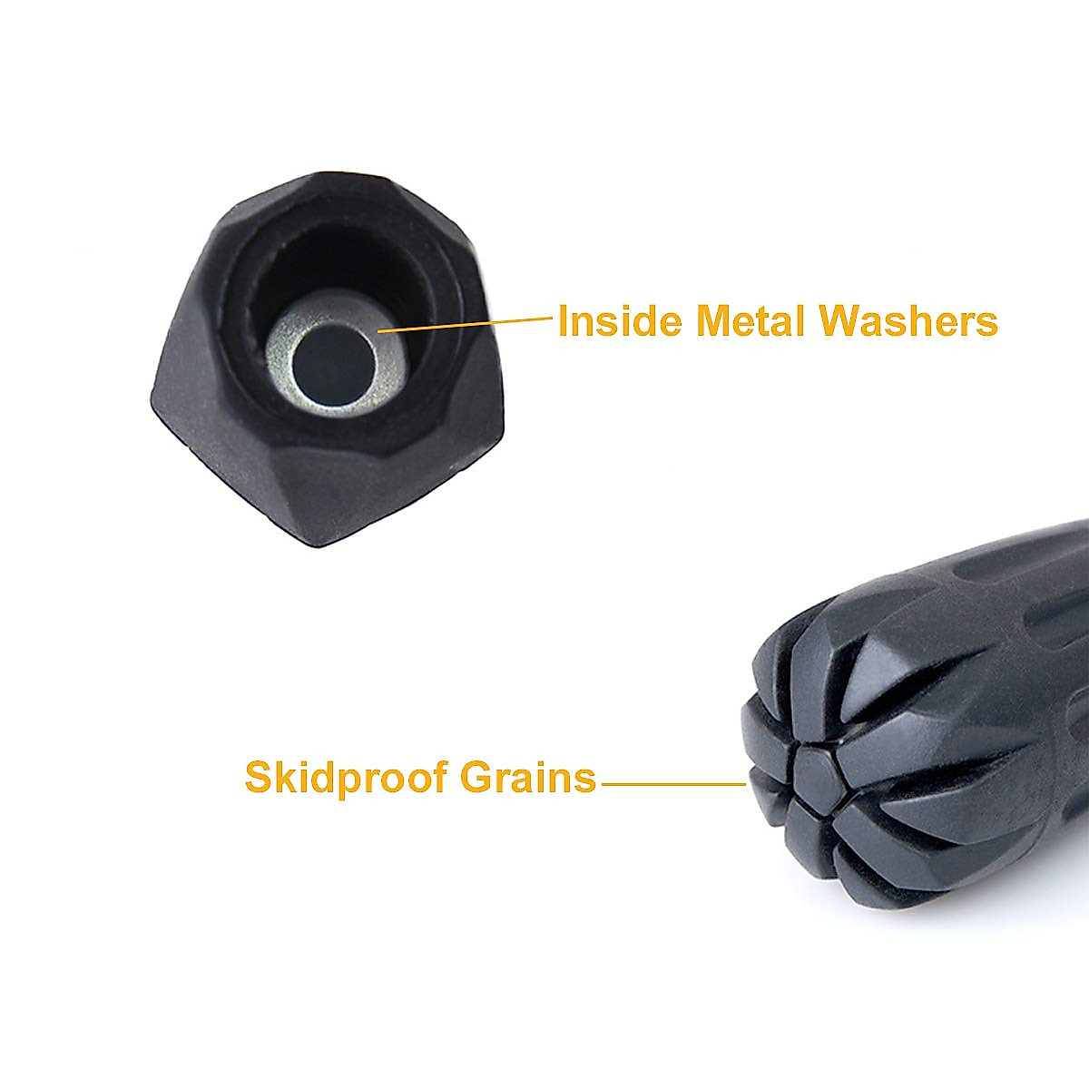 ANIUHL 8 Piece Rubber Trekking Pole Tips Hiking Walking Sticks Caps Ends Replacement Tip Protectors, Shock Absorbing and Enhanced Stability, 11mm Hole Diameter