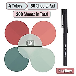 Mr. Pen- Transparent Sticky Notes, 200 Pcs, Pastel Colors, Round Translucent, See Through Bible Sticky Notes