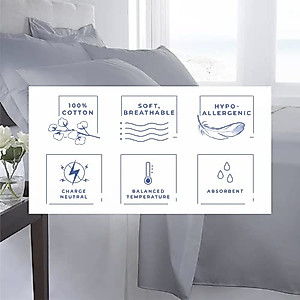 Kotton Culture King Sheets 4 Piece 100% Egyptian Cotton 600 Thread Count Soft Organically Grown Long Staple Cotton Bedding Luxury Hotel Sheets with Deep Pocket Snug Fit Sateen Weave (Silver)