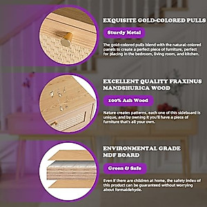 TYBOATLE Kraft Woven Rattan Console Table with 2 Drawers, Narrow Wood Entry Way Table, Modern & Boho Accent Sofa Bar Table for Entryway, Foyer, Front Hall, Hallway, Living Room (Natural Ash)