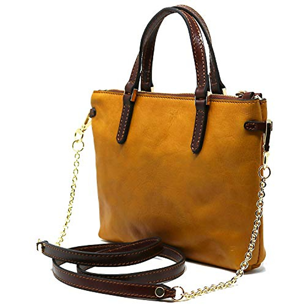Floto Sesto Leather Crossbody Bag Women's Handbag Shoulder Bag (Yellow)