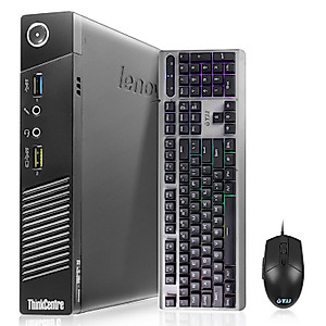 Lenovo M93p Tiny Desktop Thinkcentre Mini PC i5, 16GB RAM, 512GB SSD, WiFi Bluetooth,RGB Backlit Keyboard and Mouse, Windows 10 Pro (Renewed)