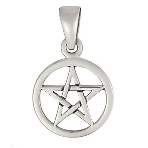 Moonlight Mysteries Sterling Silver Small Wiccan Pentacle Pendant