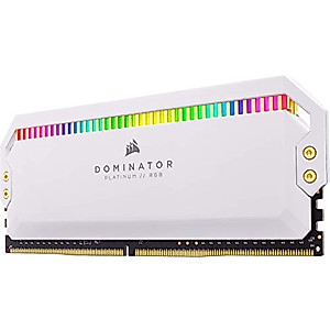 Corsair Dominator Platinum RGB 32GB (4x8GB) DDR4 3200 (PC4-25600) C16 1.35V Desktop Memory - White