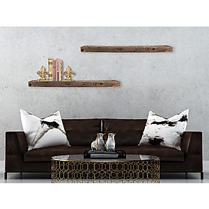 Creative Co-Op Wood Floating Wall Shelf, Large, Brown