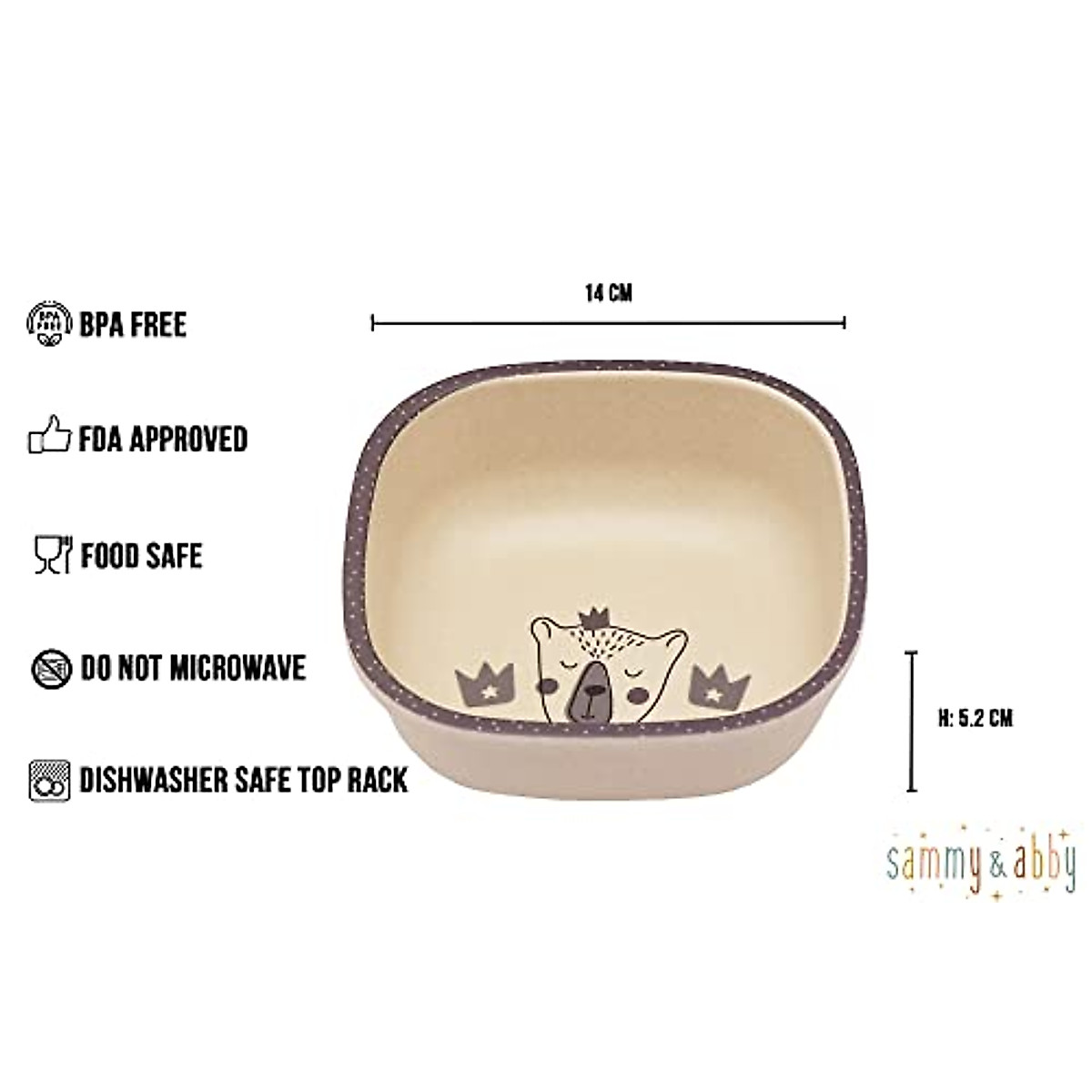 Kids 5 piece Dinnerware Set - Bamboo Toddler Dinner Set - Dishwasher Safe - The Perfect Childrens Dining Set With A Bowl, Plate, Cup And Utensils- Divided Plate Which Is Great For Fussy Eaters