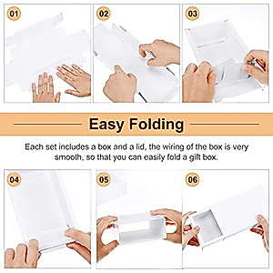 Zonon 30 Pieces Kraft Paper Drawer Box, Mini Crafts Cardboard Present Boxes for Business and Soap Jewelry Candy Weeding Party Favors Present Packaging Boxes (White)