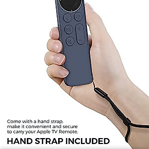 AhaStyle Case Compatible with 2022 Apple TV 4K HD Siri Remote 3rd Generation [AirTag Holder Built in] All Around Cover Apple TV Remote/Siri Remote (2nd) and AirTag (Midnight Blue)