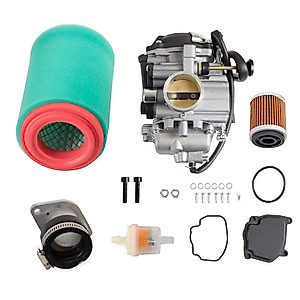 RANSOTO YFM250 Carburetor with Filter Replace Part 4XE-14140-13-00 Compatible with 1999-2004 Yamaha Bear Tracker 250 Yfm250X Yfm250XH Yfm250XM & More ATV Carb