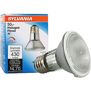 SYLVANIA 16104 Repalcement 2-Pack Capsylite Halogen Dimmable Lamp / PAR20 Flood Light Reflector / 50W Replacement/Medium Base E26 / 39 Watt / 2850 K – Warm White