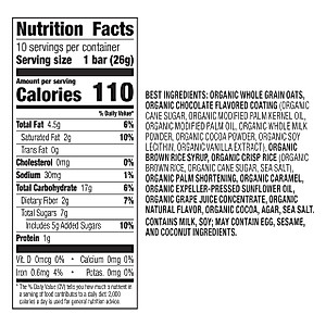 Annie's Organic Dipped Granola Bars, Caramel, Peanut Free, 10 Bars