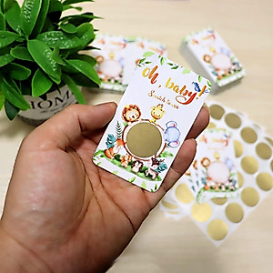 INKNOTE 120 PCS Scratch to Win Scratch Cards for Greenery Baby Shower Scratch Off Game, Baby Shower Activity and Idea, Fun and Easy to Play