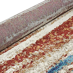 LUXE WEAVERS Lagos Collection 7501 Passion 9x12 Abstract Area Rug