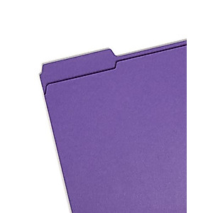 Smead File Folder, Reinforced 1/3-Cut Tab, Letter Size, Purple, 100 per Box (13034)