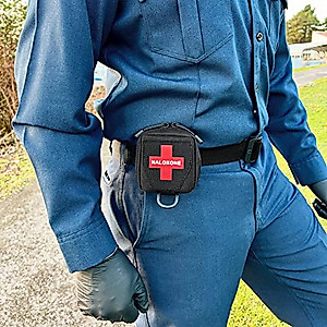Naloxone Belt Pouch for Opioid Overdose Kits | Compact Belt Attachment Design | Custom Designed and Compatible with Two Naloxone Nasal Spray Doses & Accessories | Naloxone not Included (1)