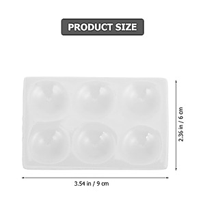 Baluue Depressions Porcelain Spot Plate 6 Wells Scientific Ceramic Spotting Reaction Plate for Laboratory Experiment Chemical Testing White