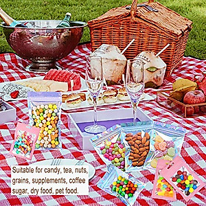 100 Pcs Resealable Smell Proof Bags Large Bags 5" x 8" Holographic Rainbow Color Bags for Food Storage Coffee Beans, Candy & Jewelry Packaging-