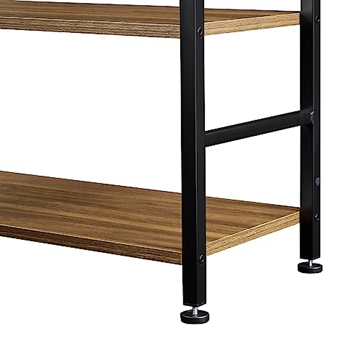 SmallCock Tall Bookshelf, 6-Tier Shelves with Round Top Frame, MDF Boards, Adjustable Foot Pads (Brown)