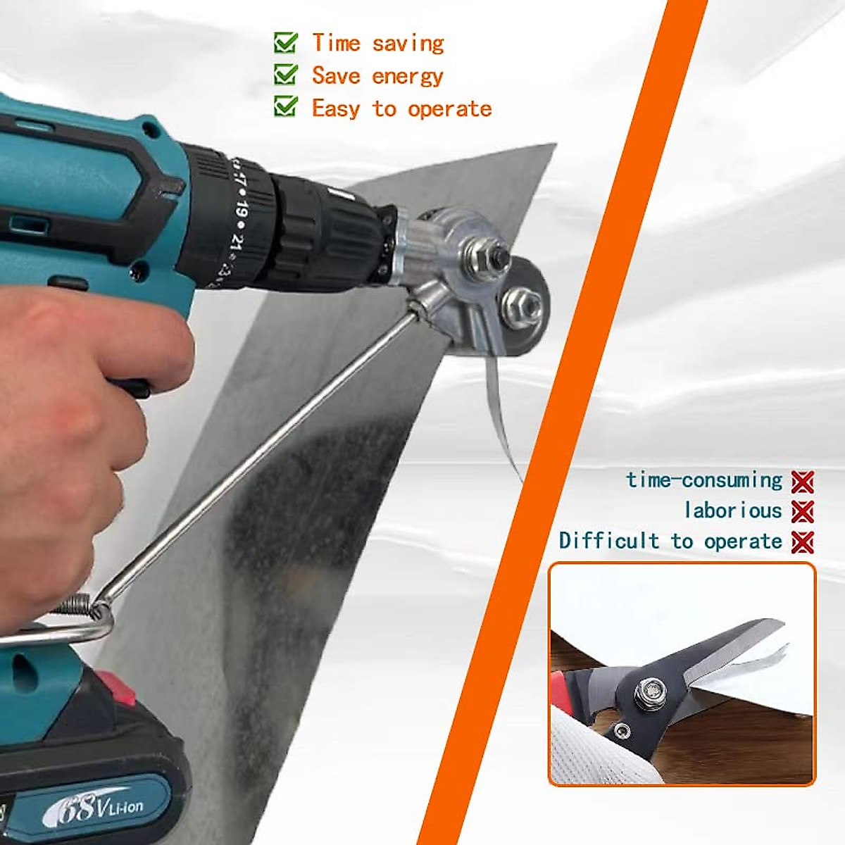 IHZZ Electric Drill Shears Attachment Cutter Nibblers, Metal Cutter, Sheet Plate Nibbler Safe and Durable Accessory for Cutting, (DZT-01A)