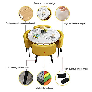 ISOFORMA Office Table and Chair Set, Kitchen Breakfast Table and Chair Set, Negotiation Table Round Conference Table, Suitable for Lounge, Living Room, 80cm