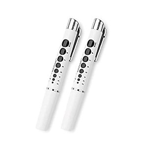 PrimaCare DL-9325-2 LED Diagnostic Reusable and Lightweight Medical Pen Light for Nurse, Student, Doctors EMT, Batteries Included, White, Pack of 2