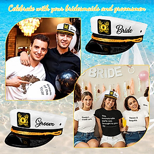 Bride Groom Captain's Hat - Groom to Be Bachelor Hat, Funny Bride Hats with veil Bridal Shower Gifts Bachelorette Party Accessories