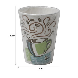 Dixie PerfecTouch, 5338CDWR, Coffee Haze, 8 oz., Individually Wrapped Insulated Paper Hot Cup by GP PRO (Georgia-Pacific) (Case of 1,000 Cups), Coffee Haze Design
