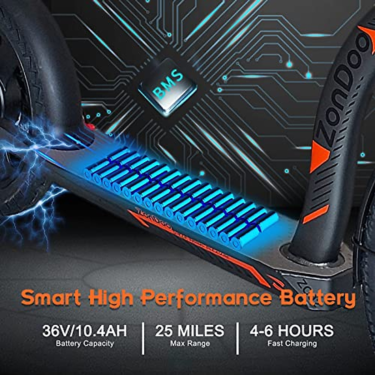 ZonDoo ZO02 Electric Scooter for Adults - 25 Miles Long Range & 20Mph Folding Commuter Electric Scooter - Big Fat Tire Bike Stylish Electric Scooter for Adults(Yellow)