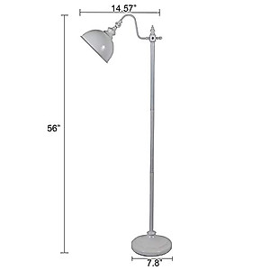 Decor Therapy Chloe Pharmacy Floor Lamp, Glossy White