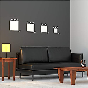 GenCrafts Stretched White Squared Canvas Multi Pack - 4x4, 8x8, 10x10, 12x12 (2 of Each) Set of 8 - Triple Primed - 100% Cotton - for Acrylic, Oil, Other Wet or Dry Art Media - Artists Grade